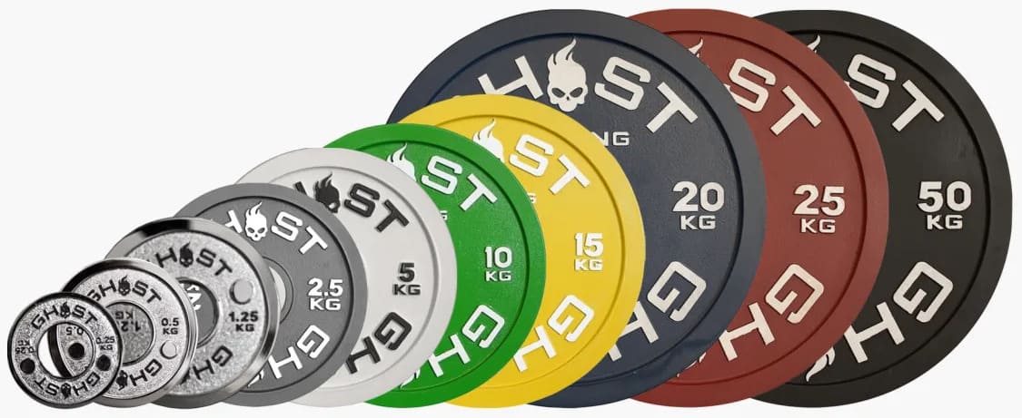 Rogue Fitness Sale - Ghost Olympic Plates Closeout - Fit at Midlife